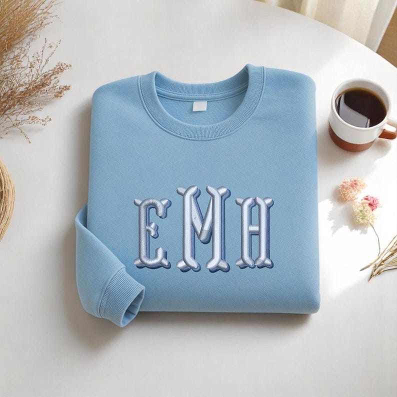 Fishtail Monogram Shadow Embroidery Font, 6 Sizes 11 Formats + BX ...