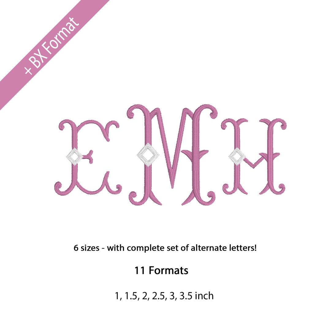 Fishtail Monogram Embroidery Font, Alphabet Designs, Machine Embroidery ...
