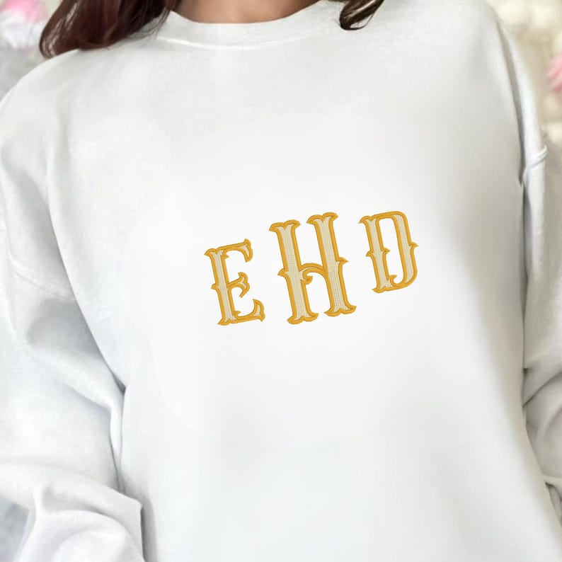 Fishtail Monogram Embroidery Font, Fishtail 2 Colors, Machine ...