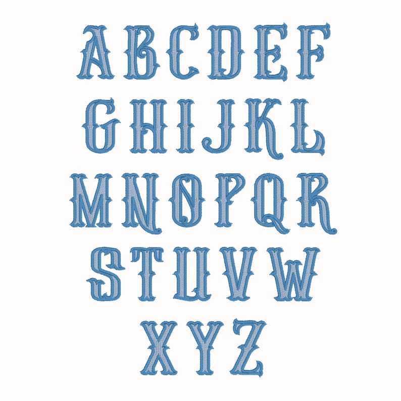 Fishtail Monogram Embroidery Font, Fishtail 2 Colors, Machine ...