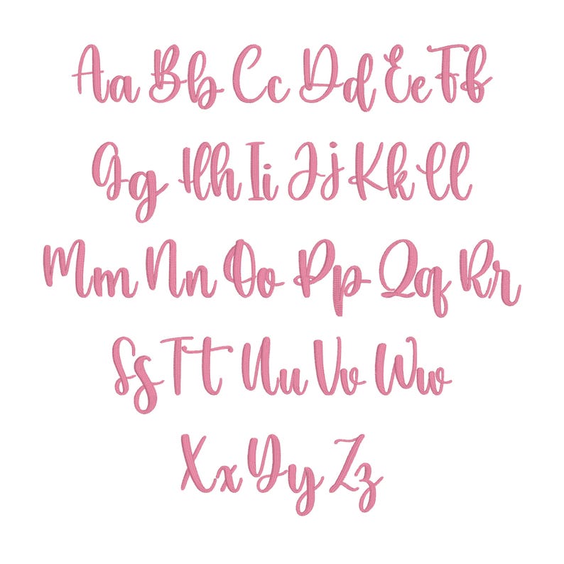 Handwritten Embroidery Fonts Bundle, Script Fonts Machine Embroidery ...