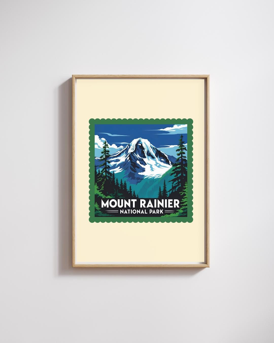 Mount Rainier National Park Print | USA National Parks Print | Stamp ...