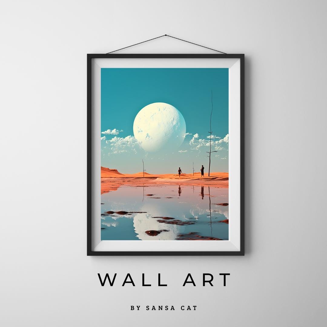 Printable Wall Art – Surreal Moon Landscape – Moonpath – Digital ...