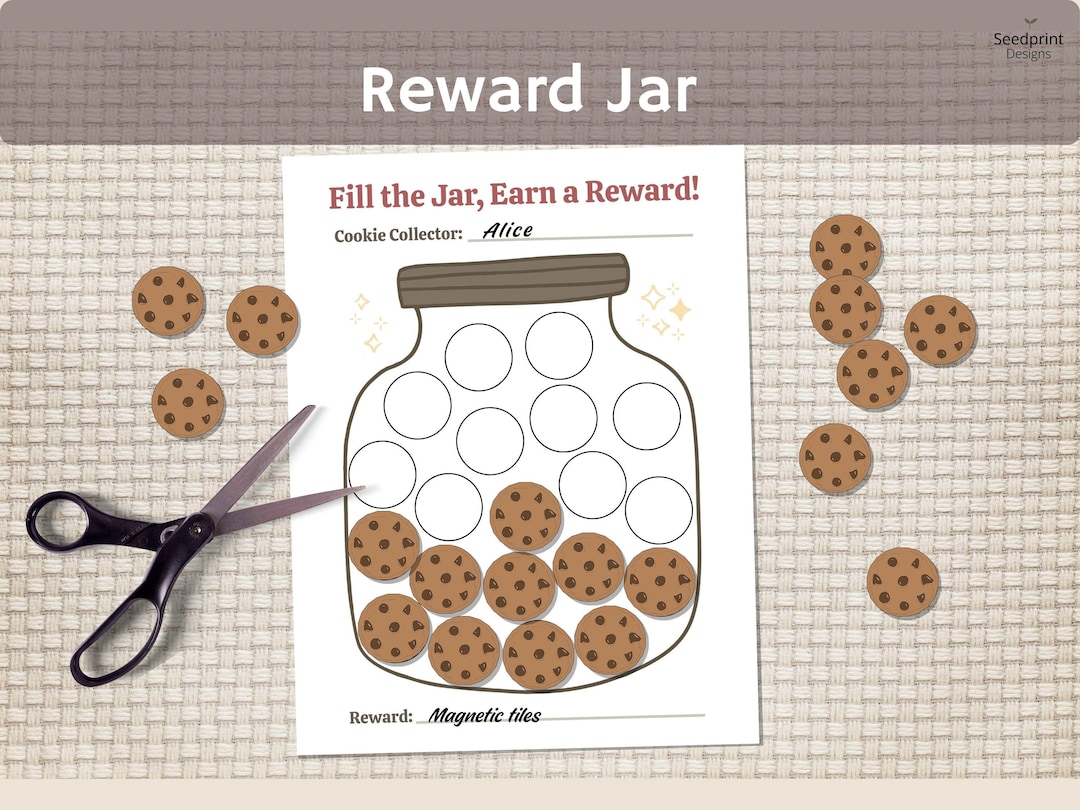 Cookie Reward Jar, Printable Toddler Behavior Chart, Kids Motivation ...