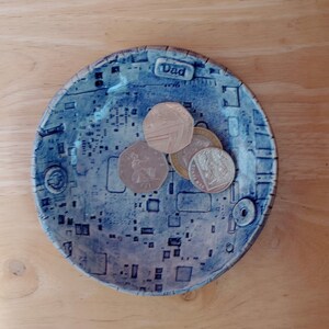 Cyberpunk Ceramic Trinket Dish for Dad - Ceramic Bowl With Circuit ...