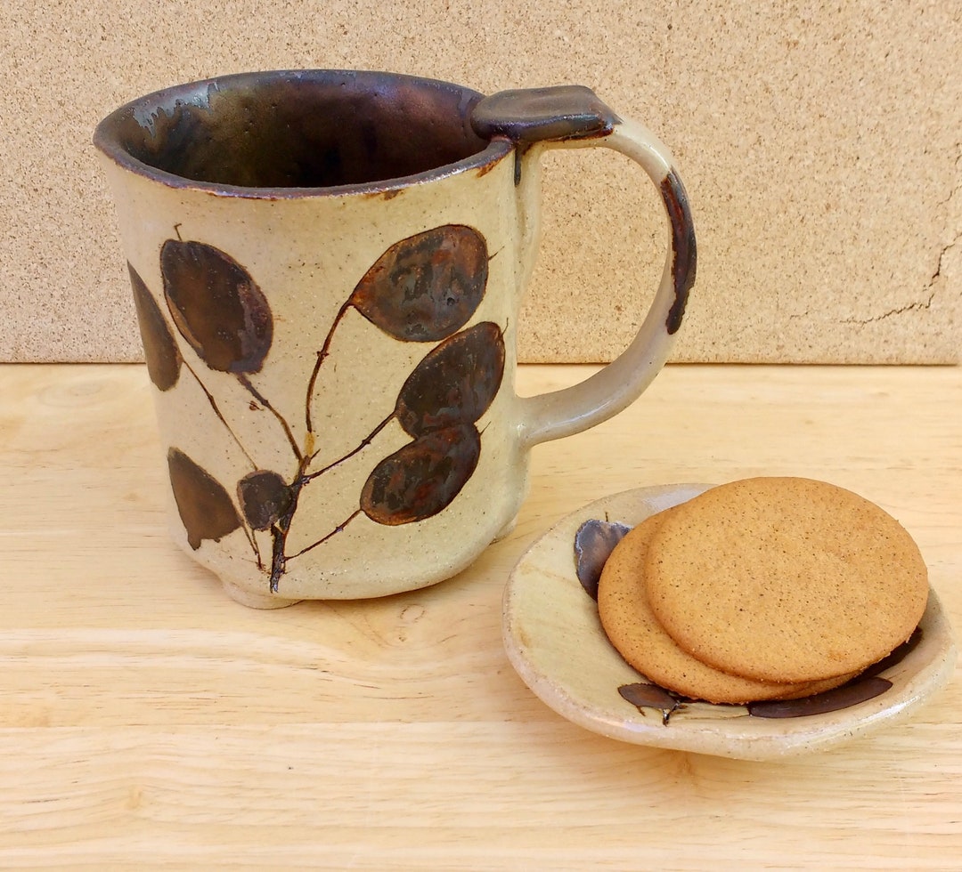 Honesty Mug Cup With Honesty Seed Pods Botanical Pottery Lunaria Annua ...