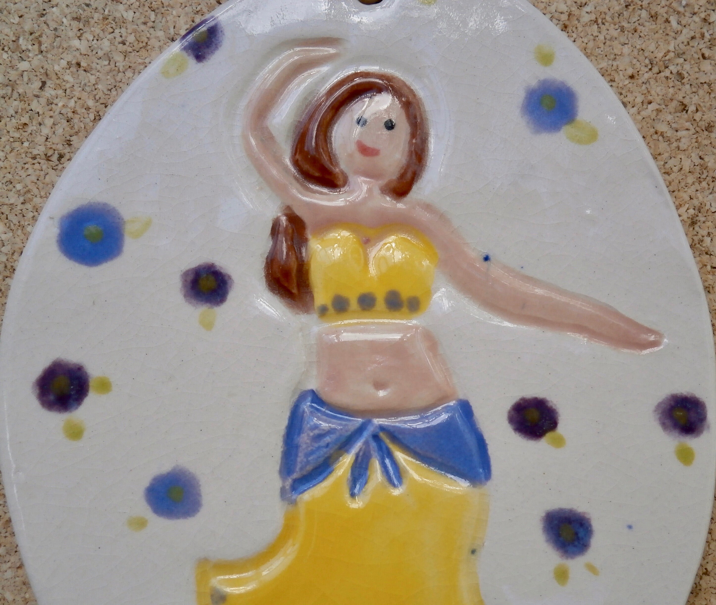 Ceramic Belly Dancer Plaque Wall Art With Tribal Dancer - Etsy UK