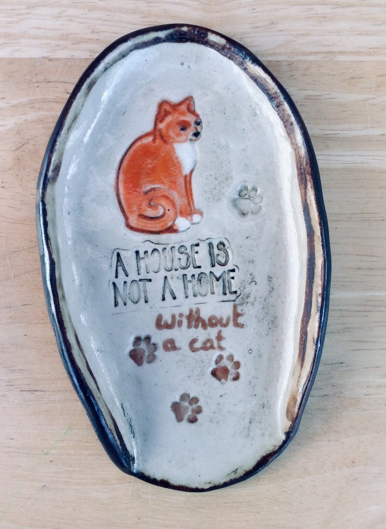 Oval Spoon Rest With Dogs or Farm Animals Handmade Stoneware - Etsy