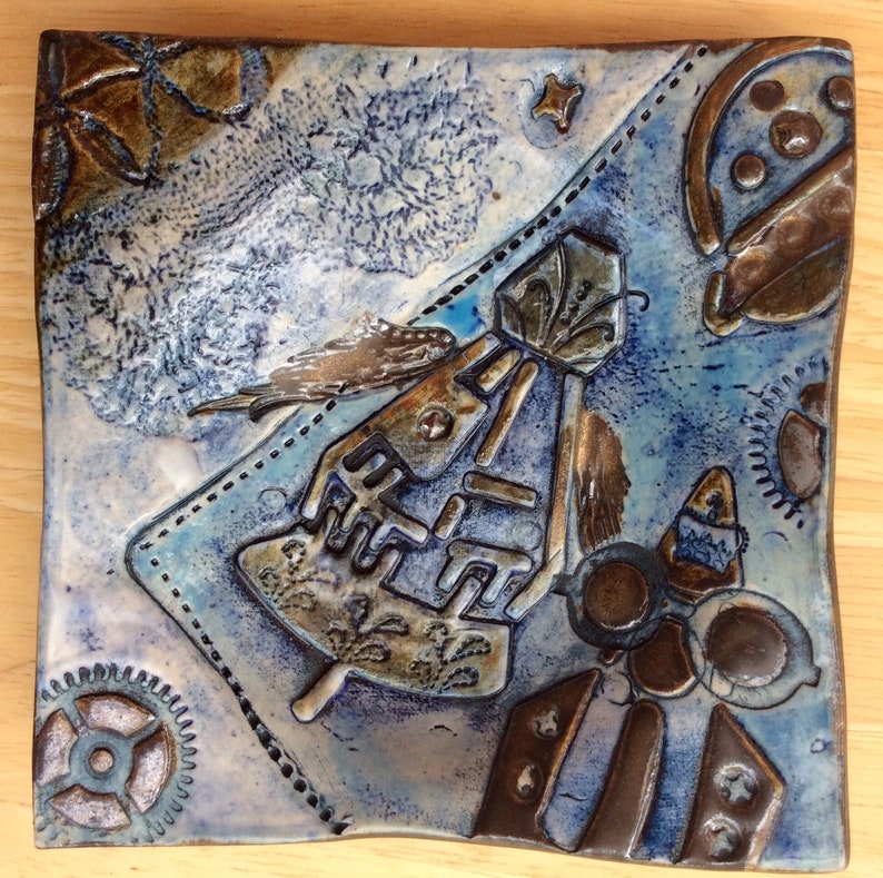 Space ceramic trinket dish Cthulhu Square ceramic ring dish | Etsy