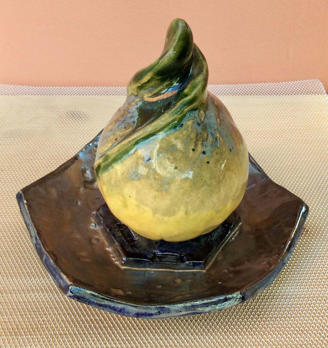 Alien Egg in Cyber Incubator, Pottery Futuristic Sculpture, Green and ...