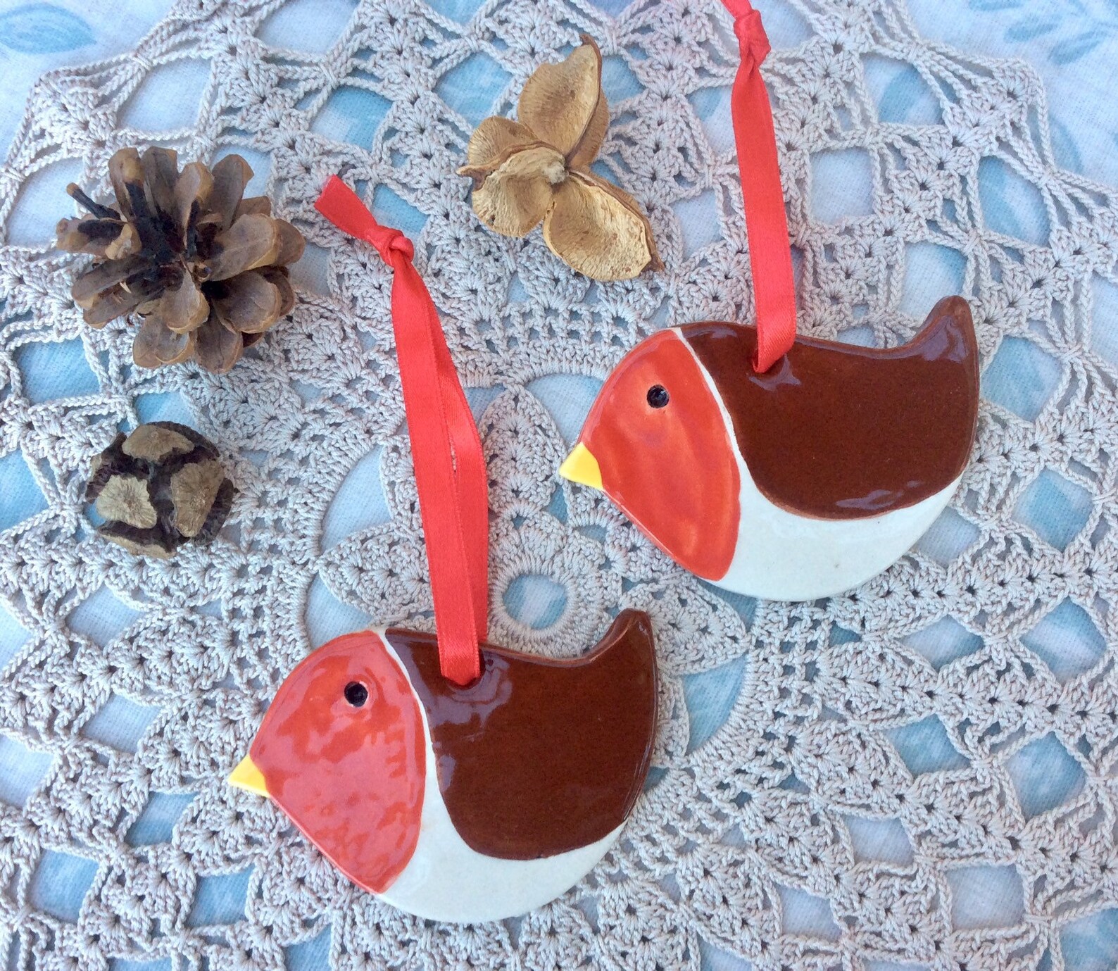 Robin Hanging Ornament Christmas Ornament Red Bird Home - Etsy