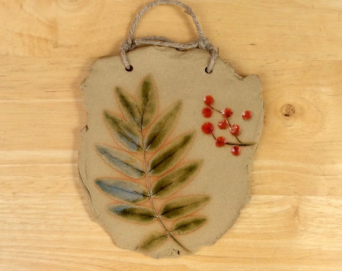 Ceramic Rowan Plaque Wall Art With Rowan Leaves and Berries - Etsy ...