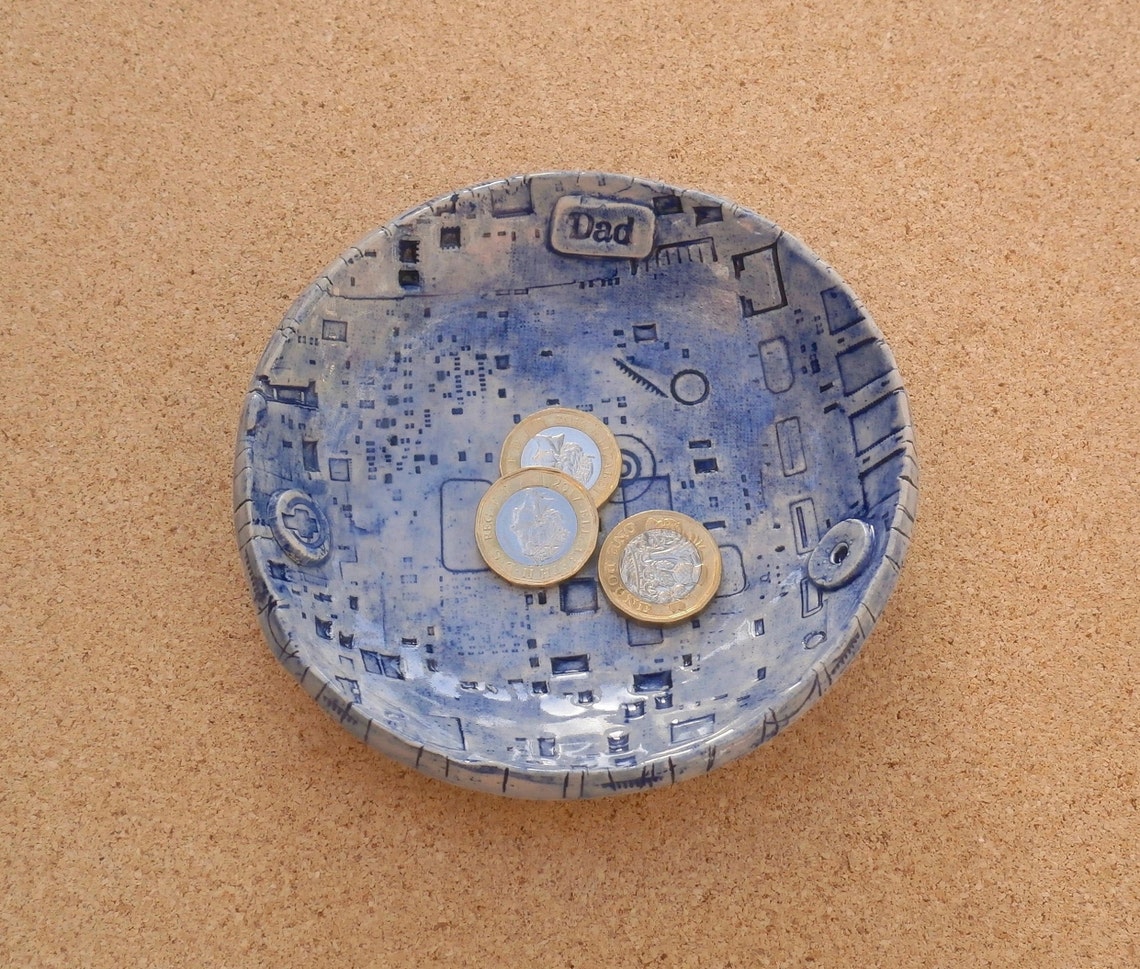 Cyberpunk Ceramic Trinket Dish for Dad Ceramic Bowl With | Etsy