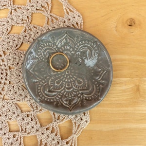 Mandala Ring Dish in Red, Pink or Orange Ceramic Trinket Holder ...