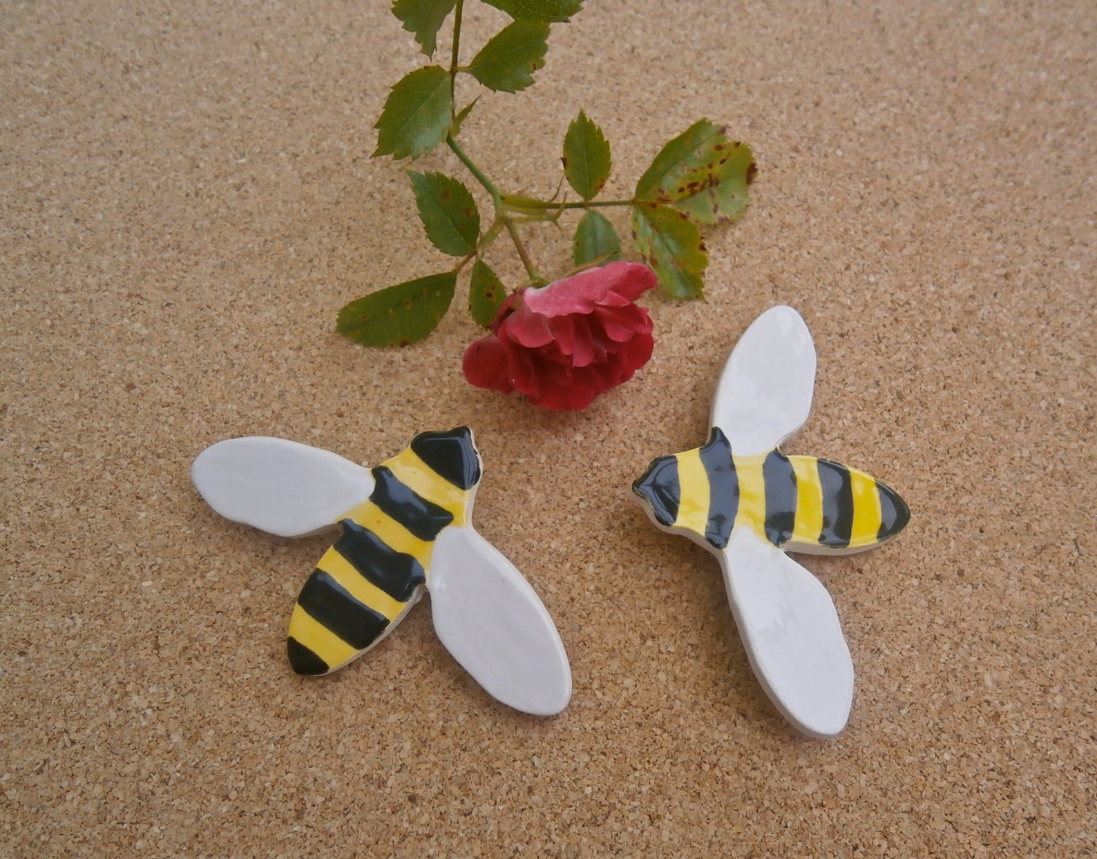 Ceramic Bee Brooch - Yellow and Black Pin - Bee Badge - Etsy