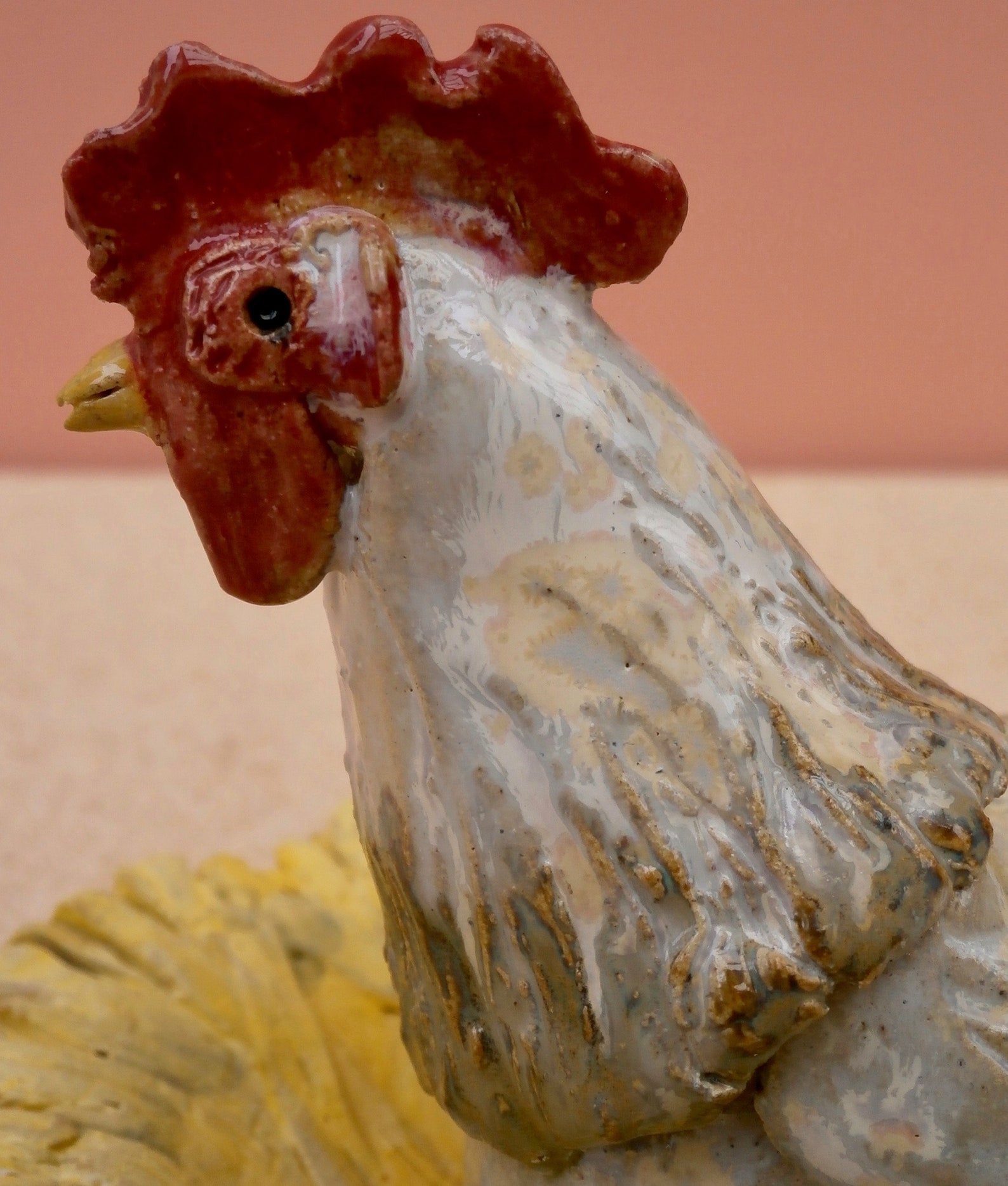 Golden Brown Hen in Nest Ceramic Figurine Cream Ceramic - Etsy