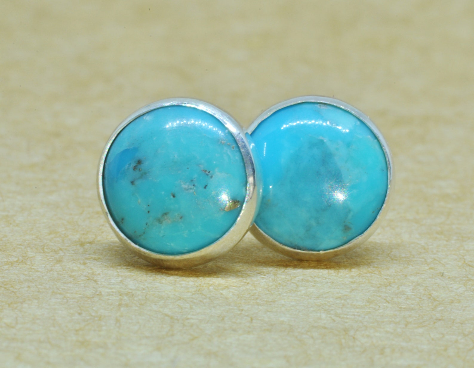 Turquoise Earrings Turquoise Stud Earrings With Sterling - Etsy UK