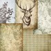 Backgrounds Vintage Wallpaper Floral deer Chic Old Paper - Etsy