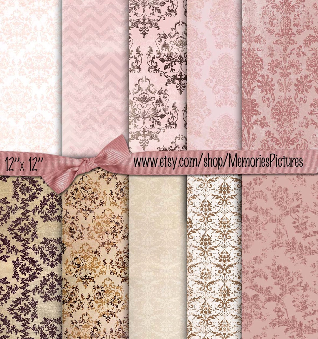 INSTANT DOWNLOAD. Digital Paper Pack // Pink Brown Beige // - Etsy