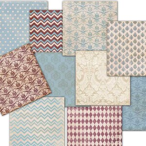 Backgrounds, Blue Vintage Papers, Digital Files Papers Pack / Beige ...