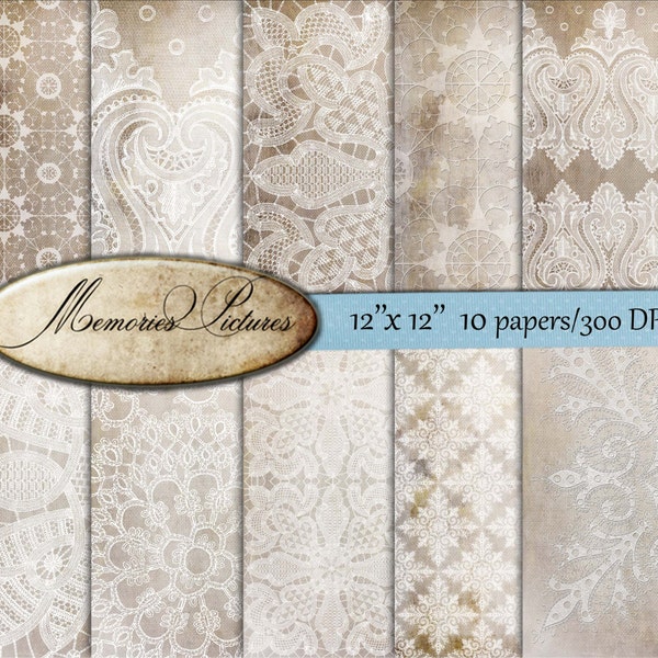 Lace Digital Paper - Etsy