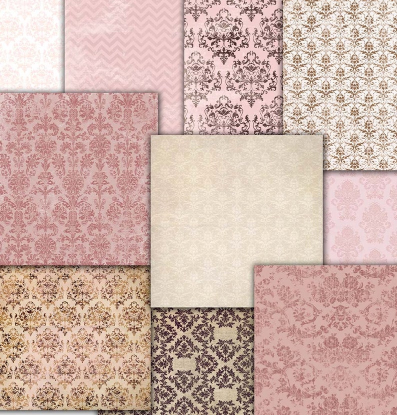 INSTANT DOWNLOAD. Digital Paper Pack // Pink Brown Beige // - Etsy
