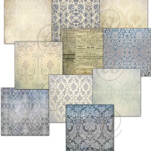 Backgrounds, Blue Vintage Papers, Digital Files Papers Pack / Beige ...
