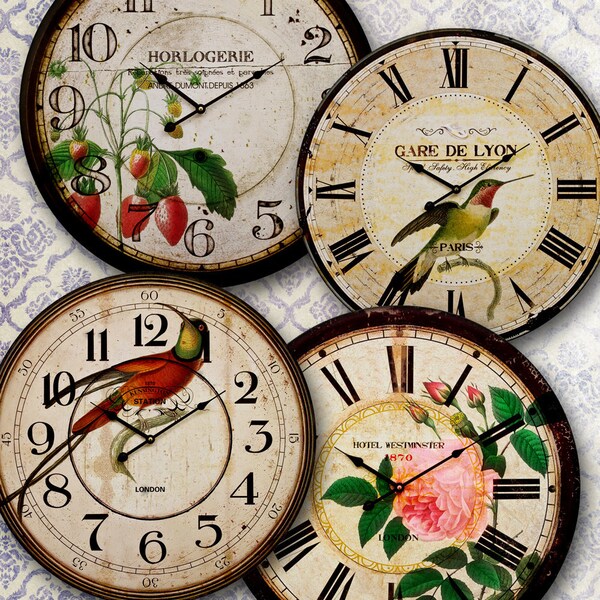 Decoupage Clock - Etsy