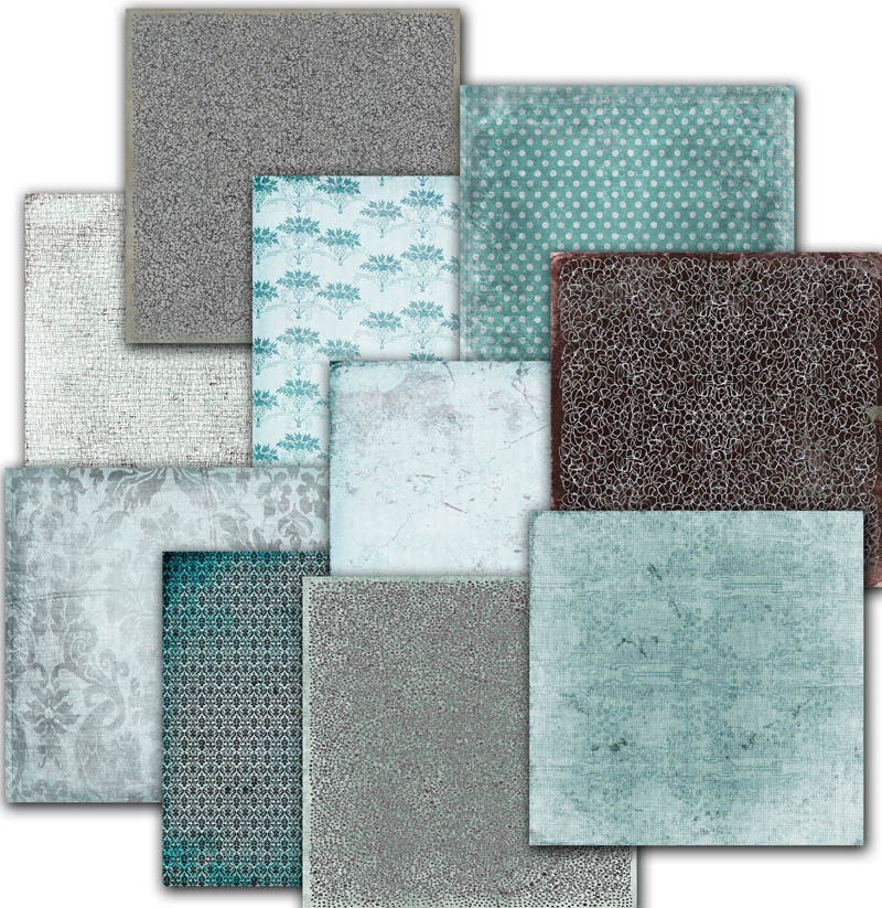 Light Blue Decoupage 12 X 12 Paper Pack Digital Papers Paper - Etsy