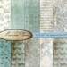 Digital Scrapbook Paper Pack , Light Blue, Green, Vintage Wallpapers ...