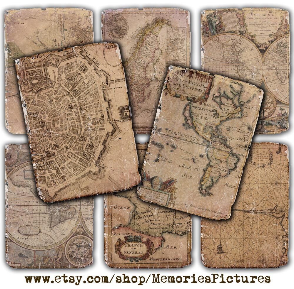 World Map Vintage Antique 3.5 X 2.5 Gift Tags ACEO Cards | Etsy