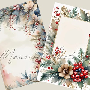 Vintage Christmas Frames: Shabby Chic Digital Paper Pack (digital ...