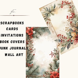Vintage Christmas Frames: Shabby Chic Digital Paper Pack (digital ...