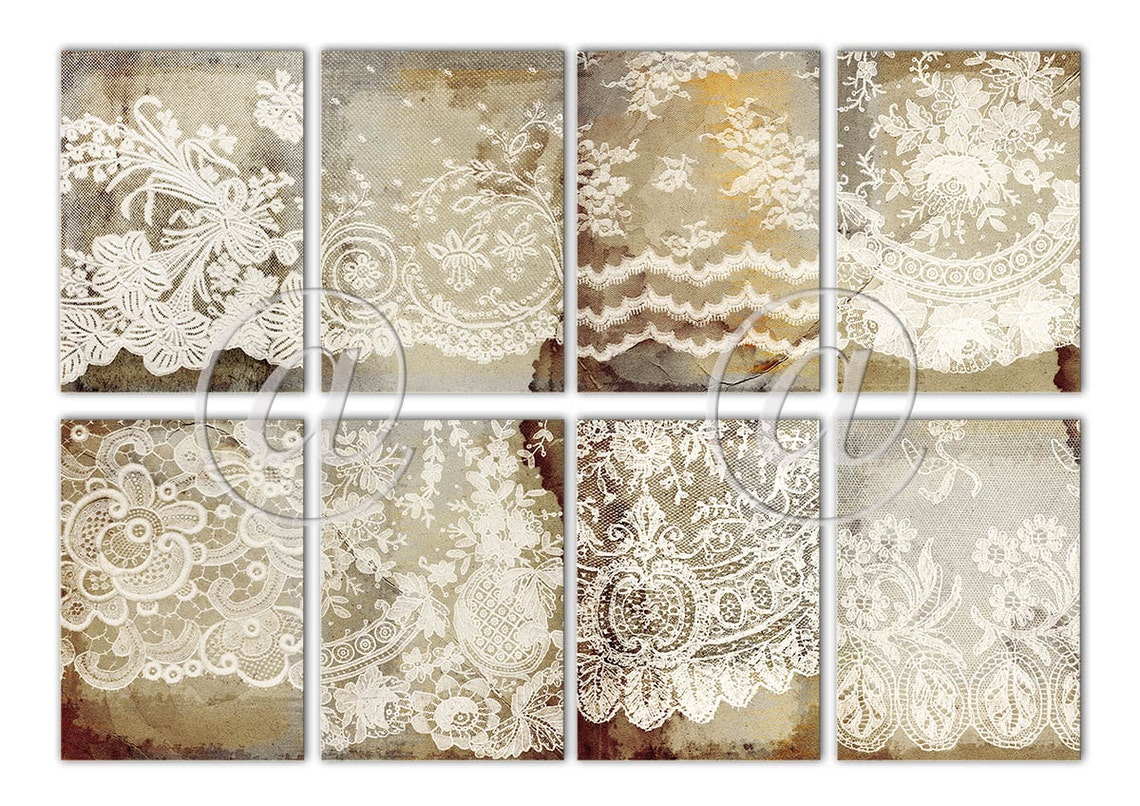 Lace Tags Instant Download Printable Gift Tags, Labels // Vintage ...
