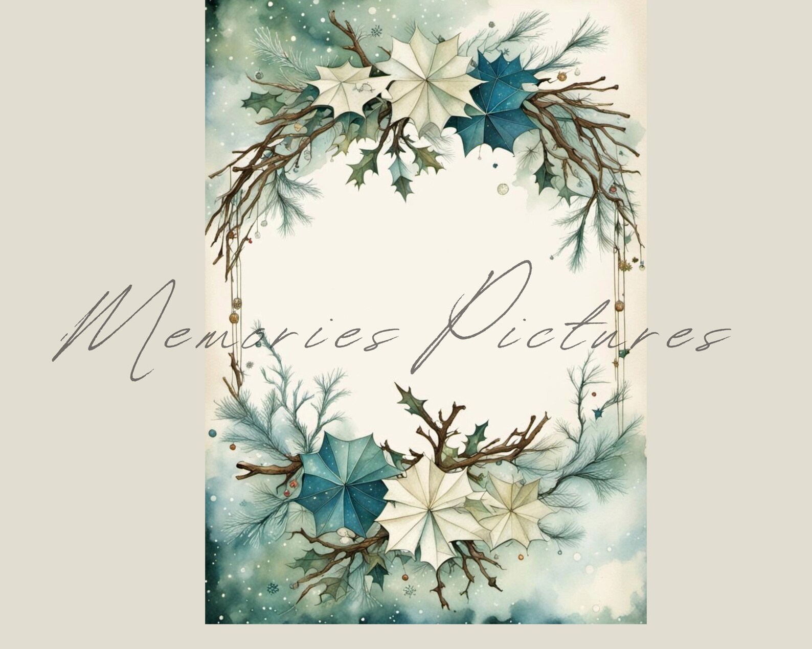 Vintage Christmas Frames: Shabby Chic Digital Paper Pack (digital ...