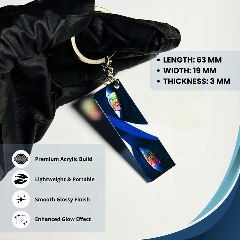 Doma Glowing Eyes Keychain | Anime Compatible Keyring Gift | Demon ...
