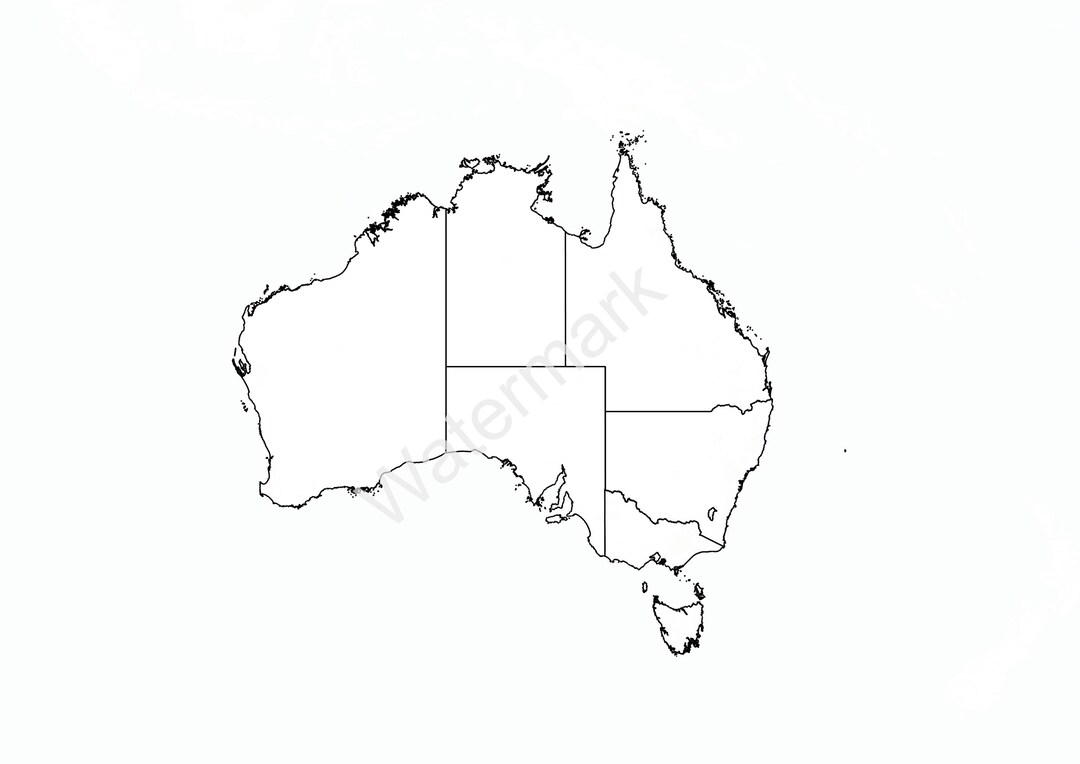 Outline of Australia SVG - Inc Separate State Outlines (nsw,qld,vic,tas ...