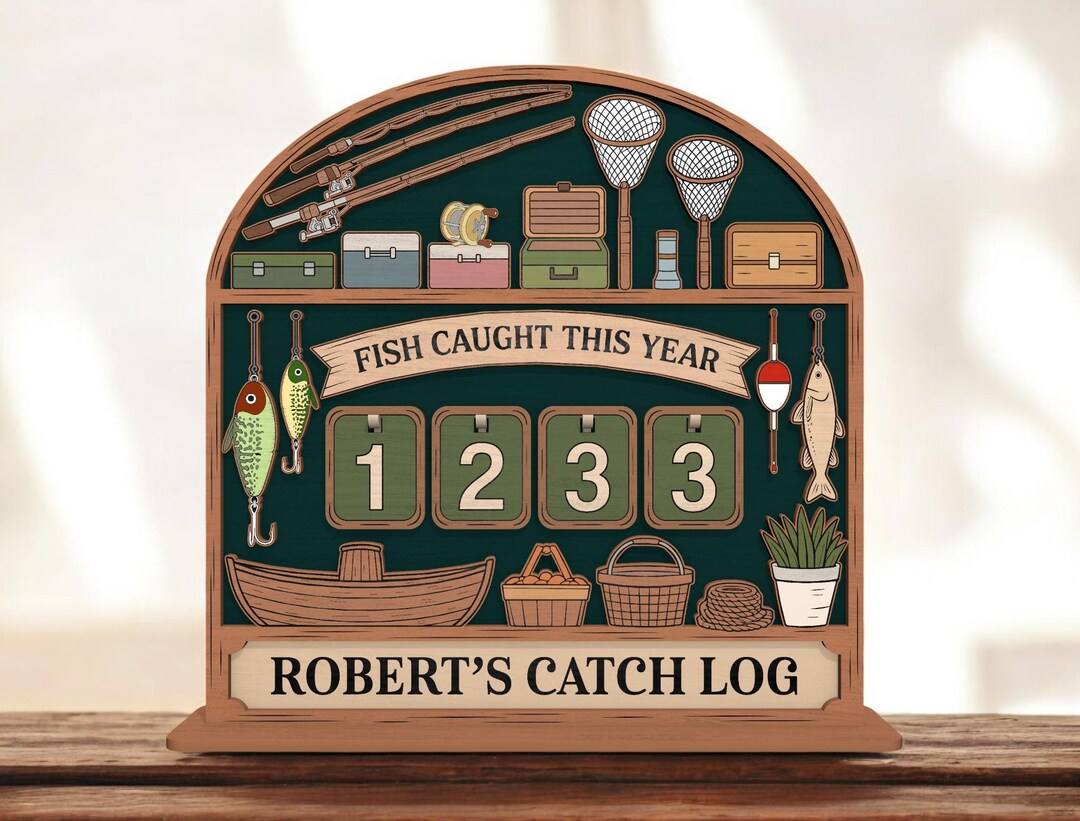 Fish Caught This Year SVG Laser Cut File, Fishing Catch Log Tracker ...