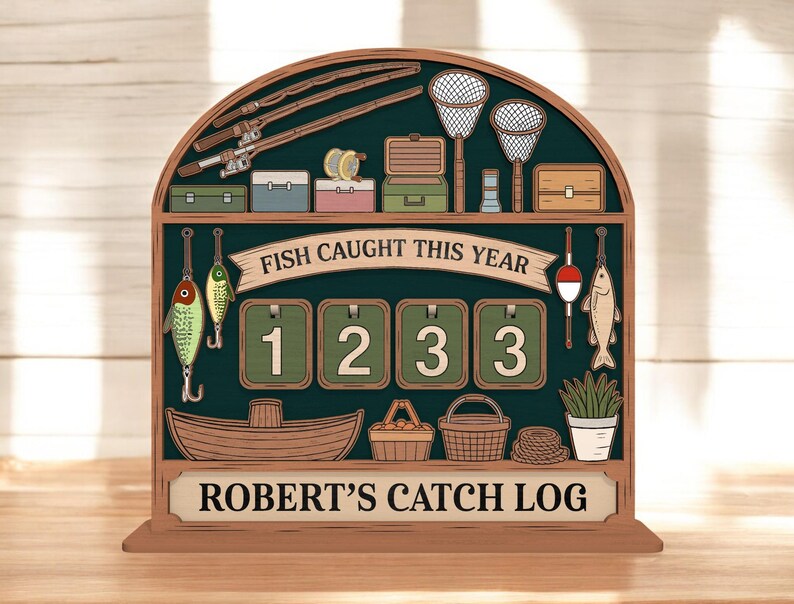 Fish Caught This Year SVG Laser Cut File, Fishing Catch Log Tracker ...