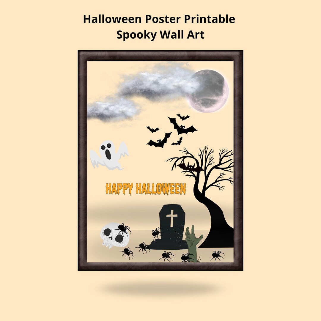 Halloween Poster Printable-spooky Wall Art -instant Download- A4 PDF ...