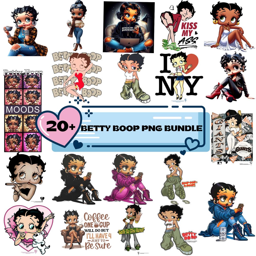 20+ Betty Boop PNG Bundle, Black Betty Boop, Modern Baddie Aesthetic ...