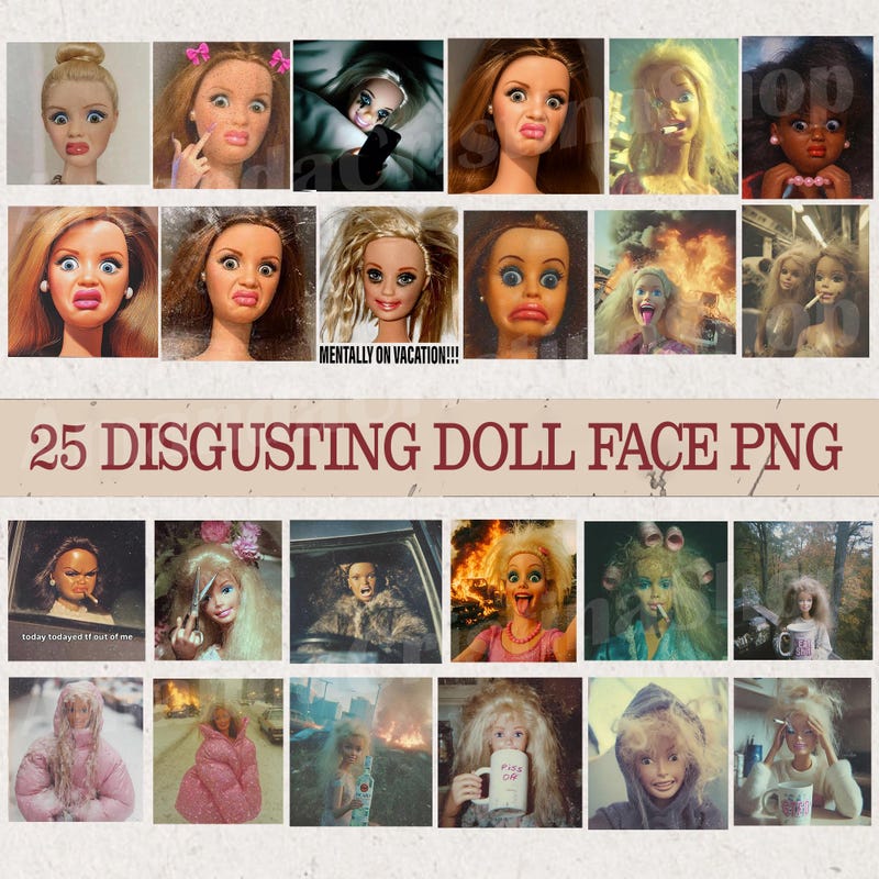 Disgusted Barbie Face Png - Etsy