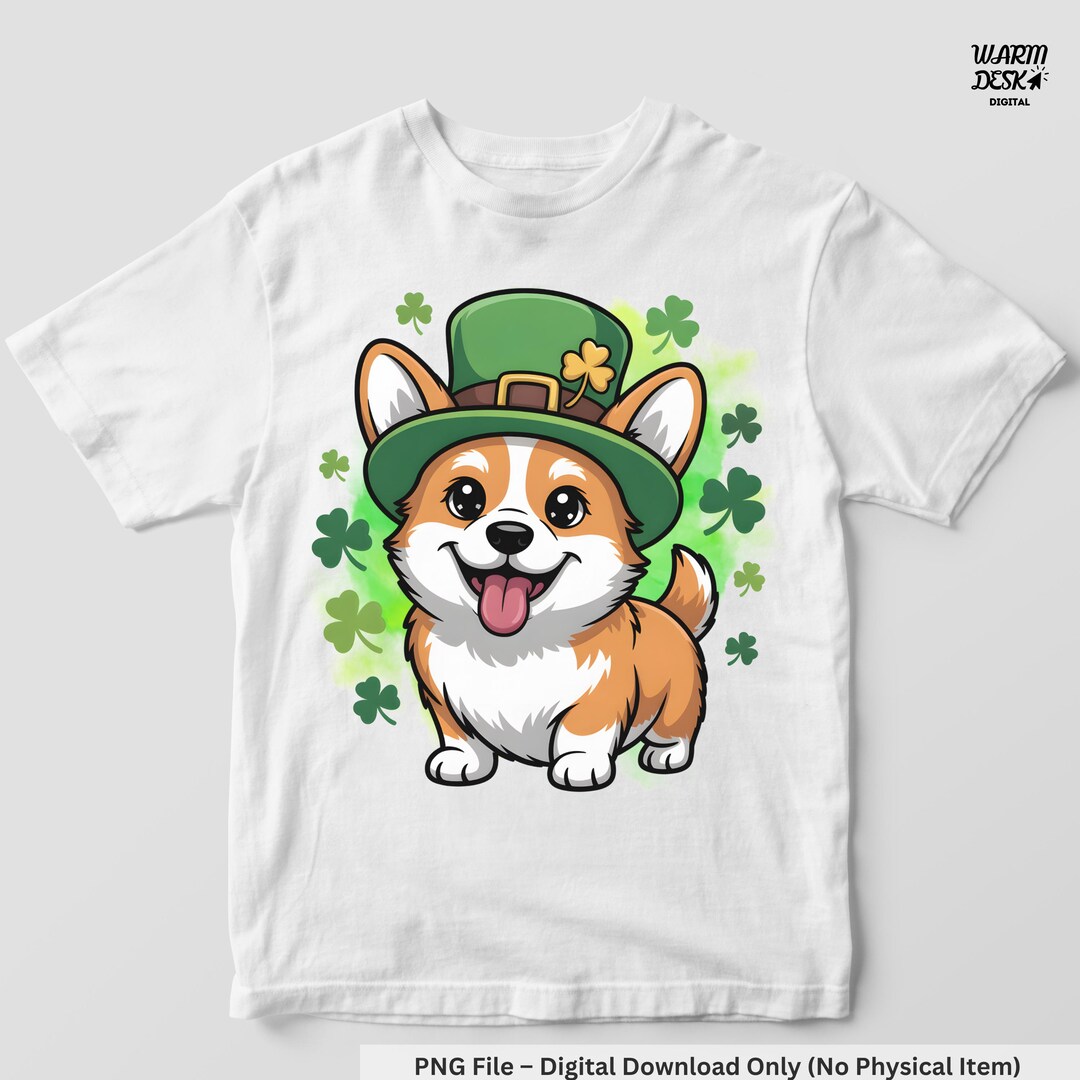 St. Patrick's Day Corgi PNG – Shamrock Dog Clipart (digital Download ...