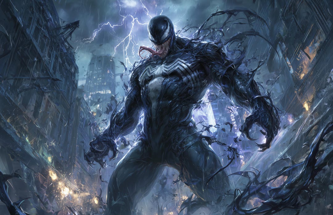 Venom - Printable Wall Art - Dark Comic Original Design (17x11 Digital ...