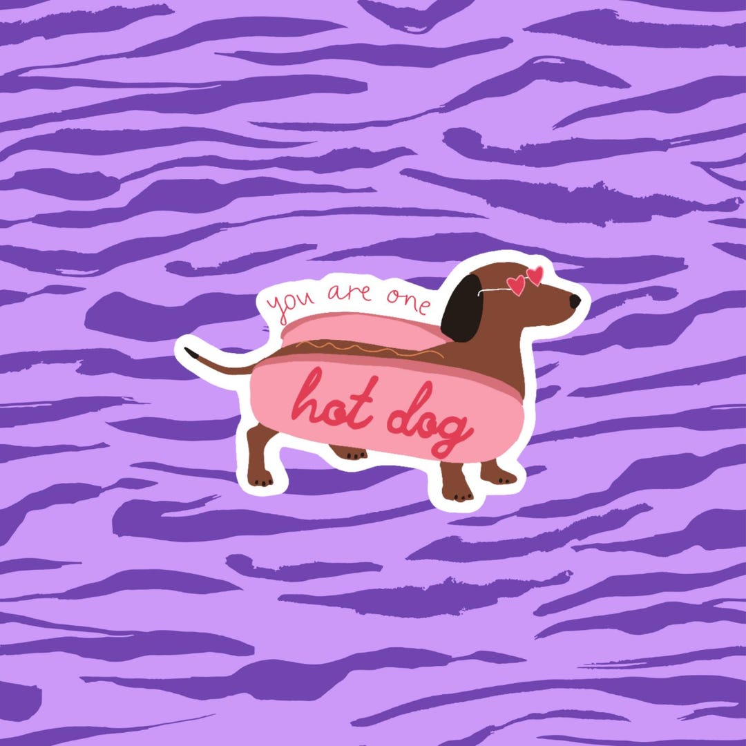 Hot Dog Vinyl Sticker, Dachshund Decal - Etsy