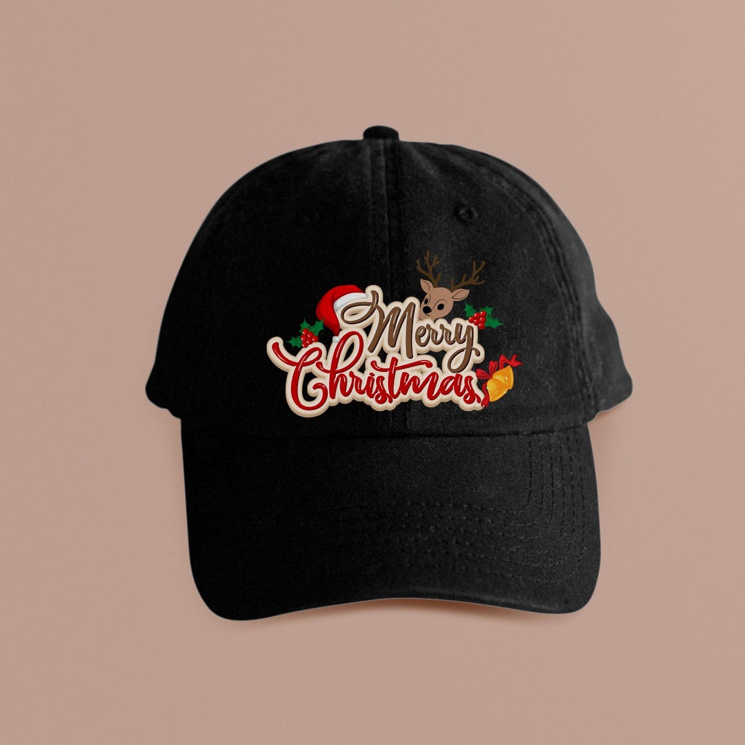 Merry Christmas Deer Dad Cap - Print Twill Cotton - Etsy