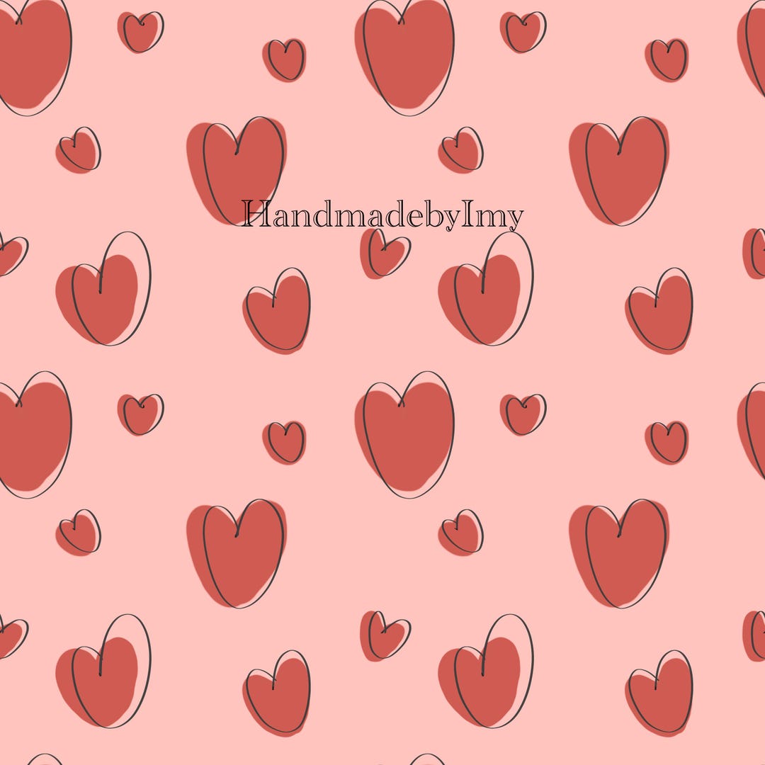 Valentine Heart Seamless Pattern: Romantic Pink Repeat Design (PNG ...
