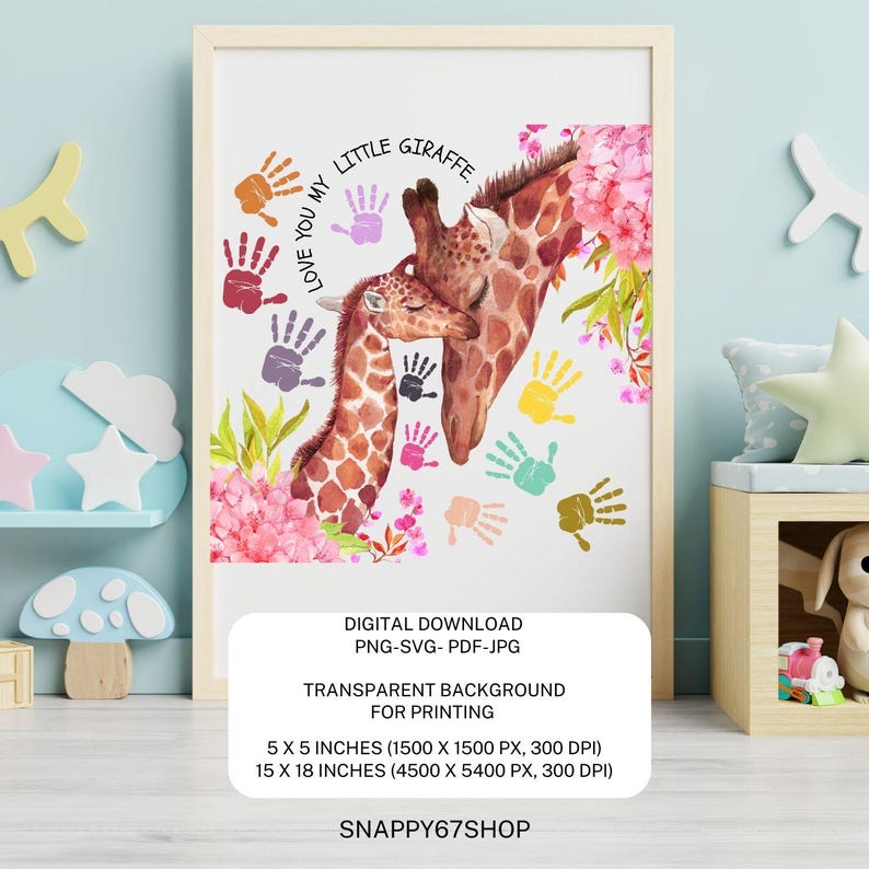 Valentine's Day Handprint Craft for Kids, Little Giraffe Printable ...