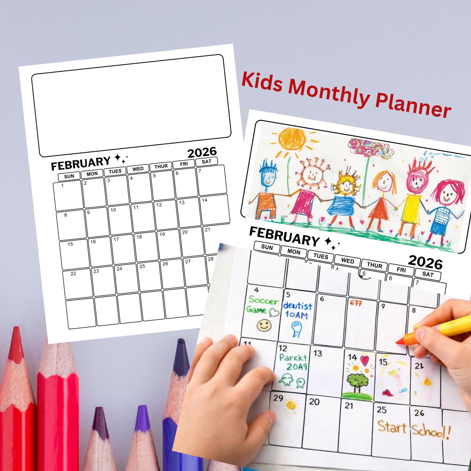 2026 Coloring Calendar Printable, DIY Monthly Drawing Art Planner ...
