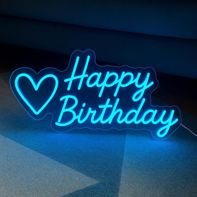 Happy Birthday Neon Sign, Custom LED Neon Light, Name Sign for Party ...